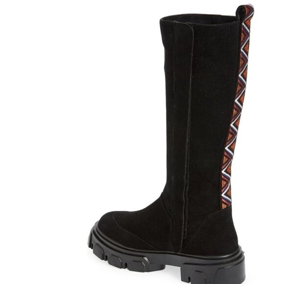 FARM Rio | Shoes | Farm Rio Boots Knee High Lug Sole Black Suede Women ...